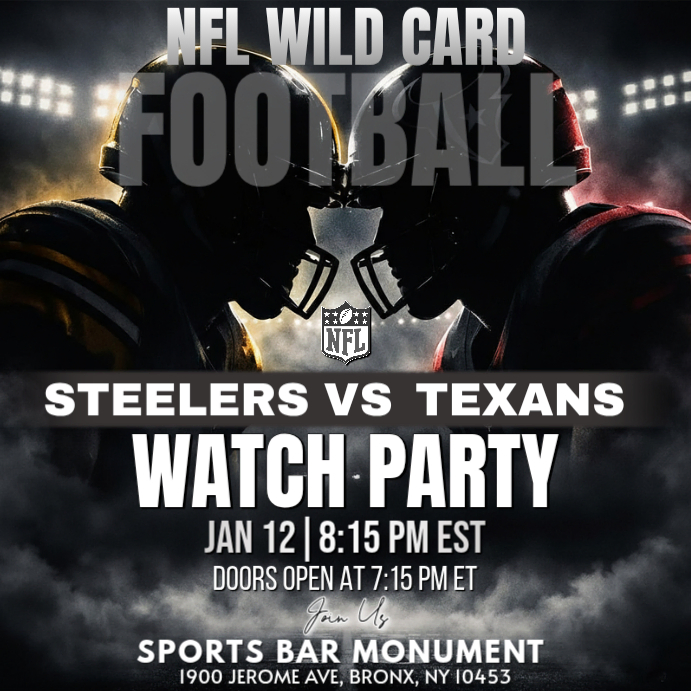 Plantilla de NFL Wild Card Weekend: Houston Texans at Pittsburgh ...