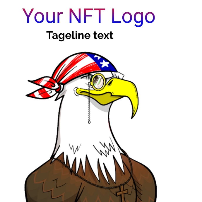 NFT eagle logo illustration Template | PosterMyWall