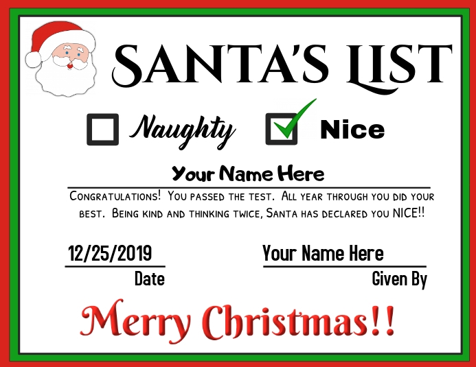 Christmas Award Certificate Templates