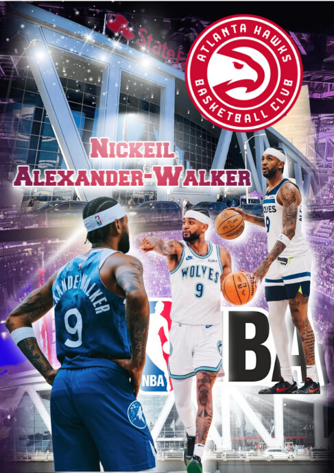 Nickeil Alexander-Walker Atlanta Hawks NBA Basketball Template ...