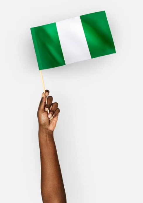 Copy of Nigerian flag with hand | PosterMyWall