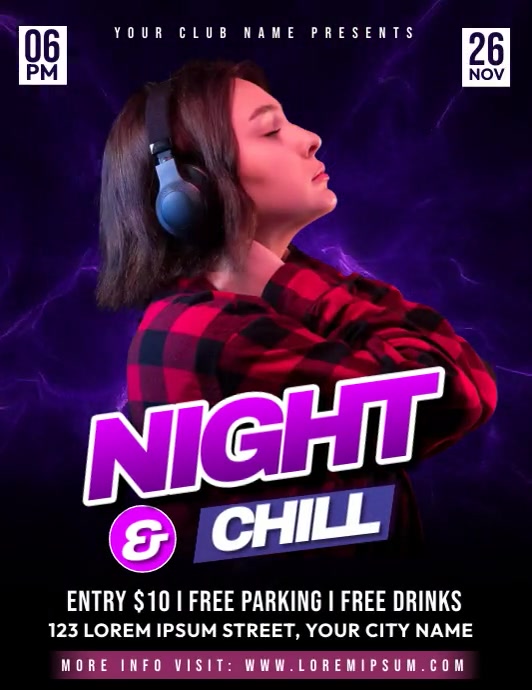 Night And Chill Vibes Template | PosterMyWall