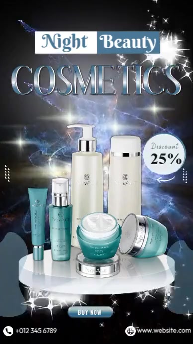 Copy of Night Beauty Cosmetics Video | PosterMyWall