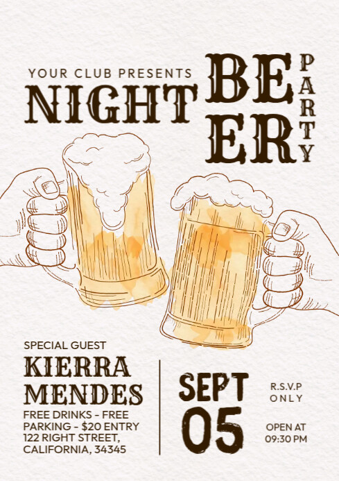 Night Beer Party Flyer Template | PosterMyWall