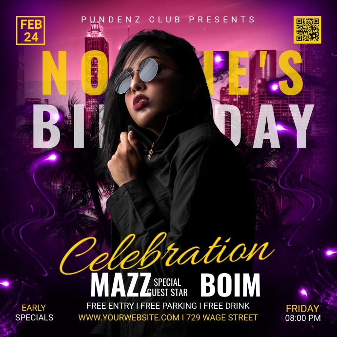 Night Birthday Party Template | PosterMyWall