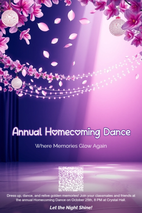 Night Bloom – Homecoming Dance Poster เทมเพลต | PosterMyWall