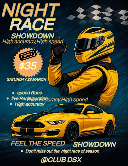 Modèle Night burnout | PosterMyWall