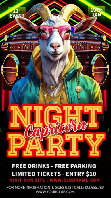 Night Capricorn Party Template | PosterMyWall