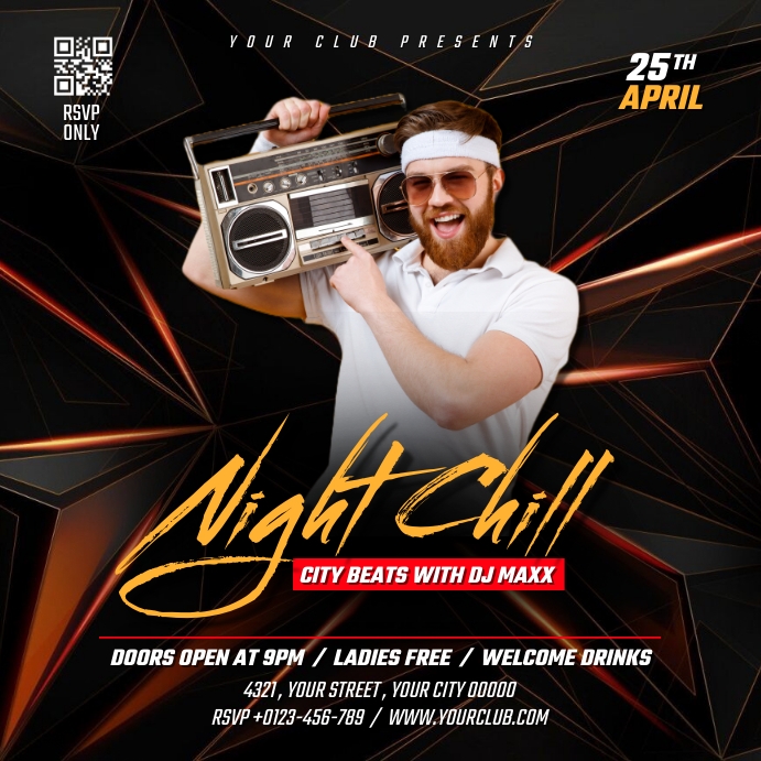 Night Chill Party Template | PosterMyWall