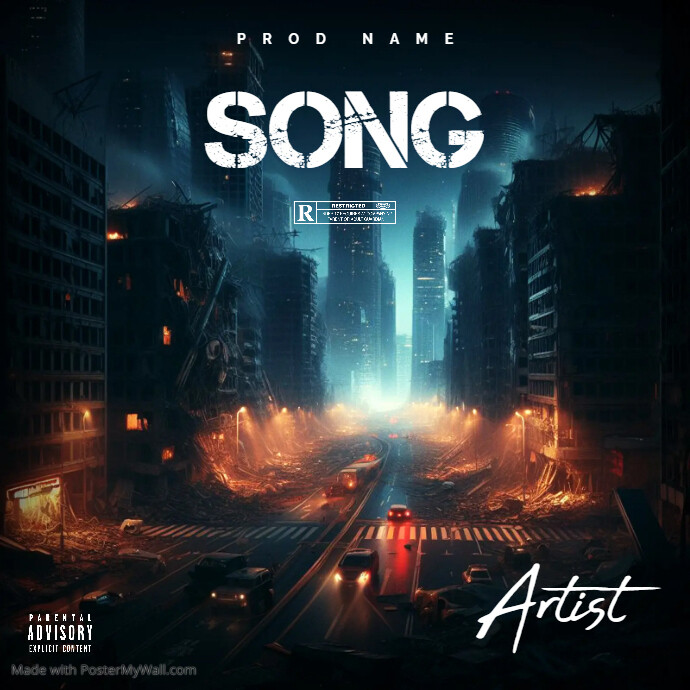 night city cover art template | PosterMyWall