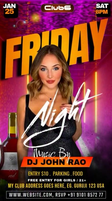 night club bar party flyer Template | PosterMyWall