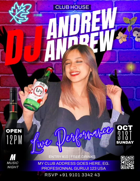 night club bar party flyer Template | PosterMyWall