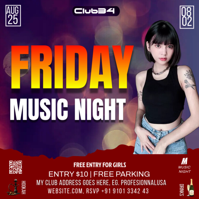 night club bar party flyer Template | PosterMyWall