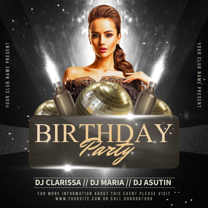 Night Club Birthday Party Template | PosterMyWall