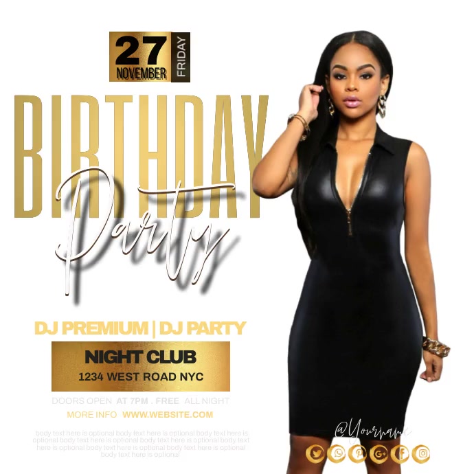 NIGHT CLUB BIRTHDAY PARTY TEMPLATE | PosterMyWall