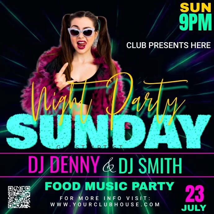 Night club/disco night/club party/sunday nigh Template | PosterMyWall
