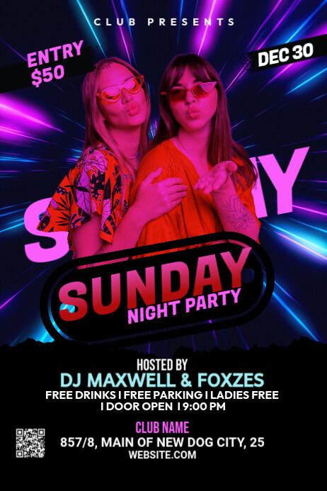 Night Club dj Banner Template | PosterMyWall