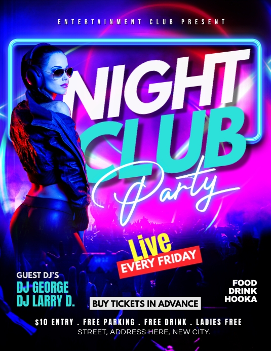 night club dj party ad Template | PosterMyWall