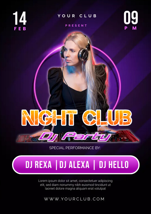 Night Club Dj Party Poster Template | PosterMyWall