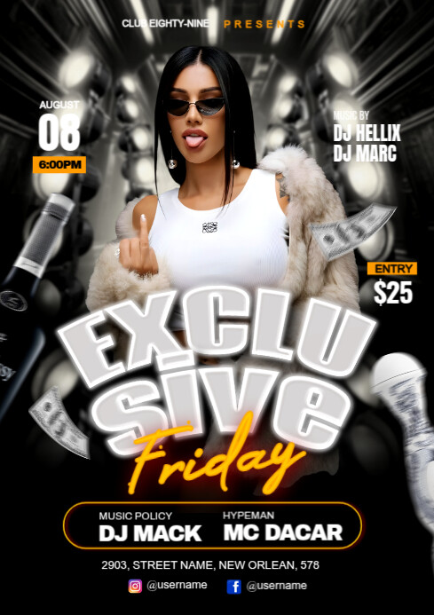 Night Club Event Flyer A4 Template | PosterMyWall