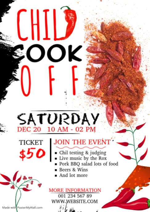Chili Cook-off Flyer Template | PosterMyWall