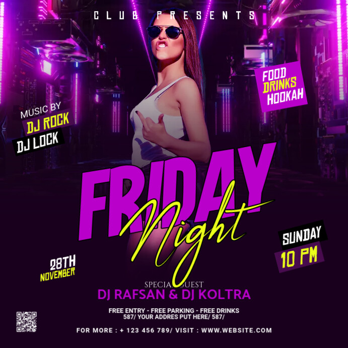 Night Club Instagram Post Template | PosterMyWall