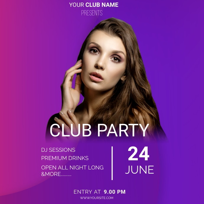 NIGHT CLUB INSTRAGRAM TEMPLATE | PosterMyWall