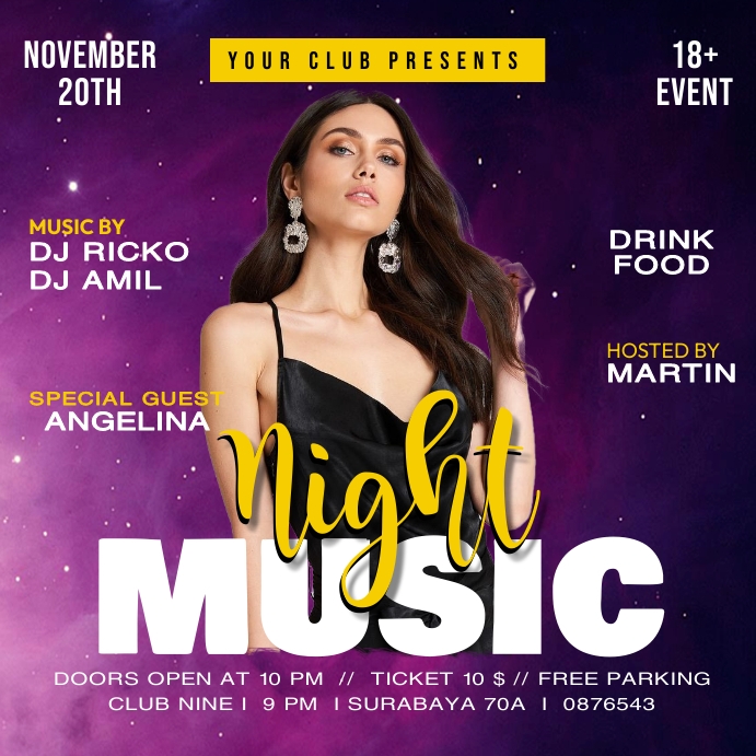 Night Club Music Ads Template | PosterMyWall