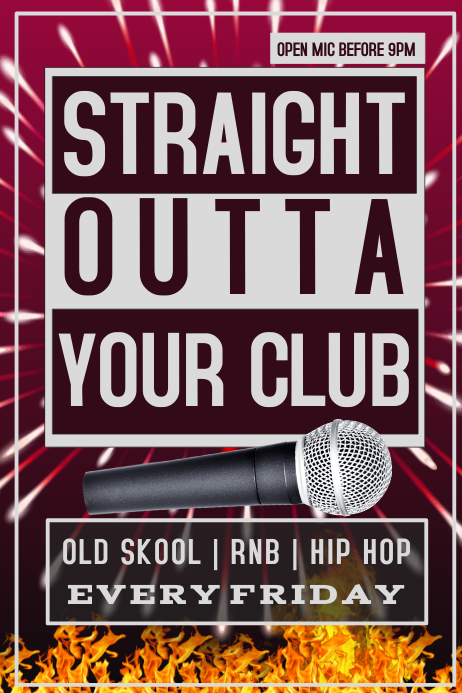 Night Club Open Mic Event Flyer Poster Template | PosterMyWall