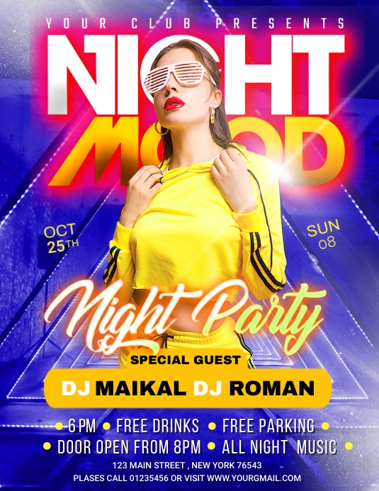 Copy of night club party ad design template | PosterMyWall