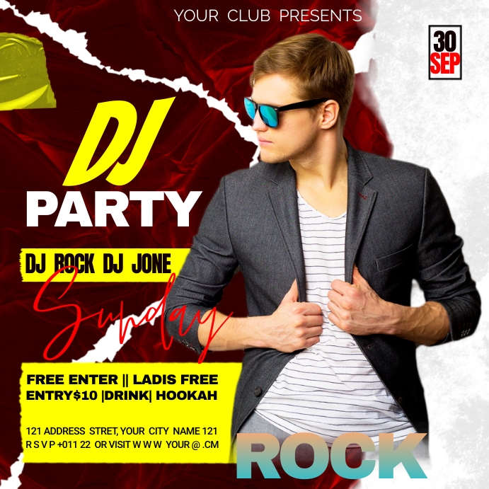night club party ad dj party flyer Template | PosterMyWall