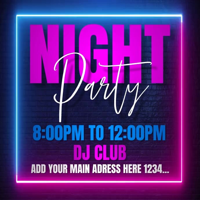 night club party ad video Template | PosterMyWall