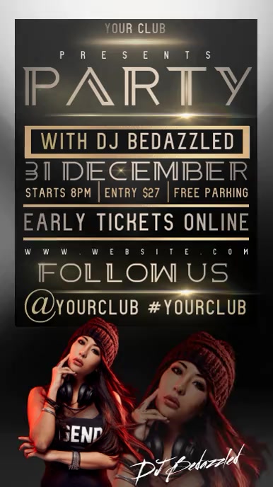 night club party ad video flyer design Template | PosterMyWall