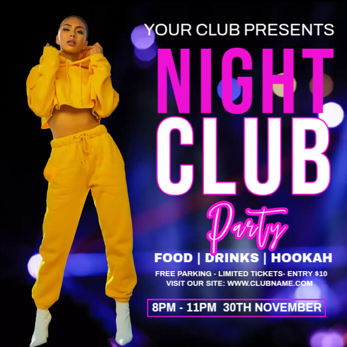 Plantilla de Night Club Party Ads | PosterMyWall