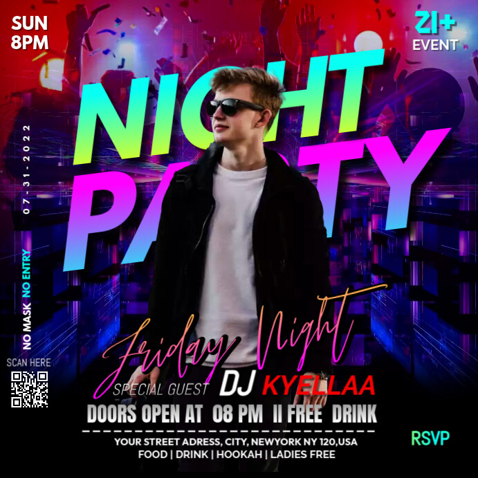 Night Club Party Ads Template | PosterMyWall