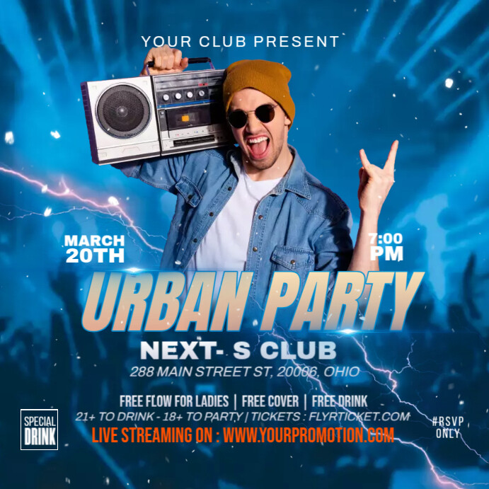 Night Club Party Ads Template | PosterMyWall