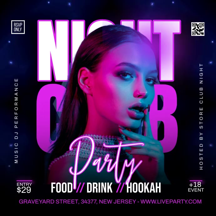 Night Club Party Ads Template | PosterMyWall