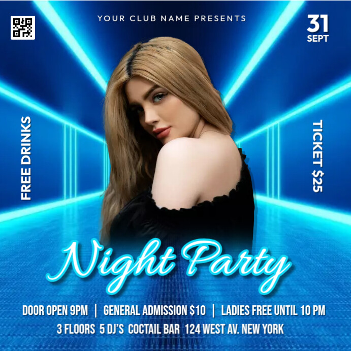 Night Club Party Template | PosterMyWall