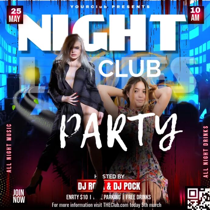 NIGHT CLUB PARTY Template | PosterMyWall