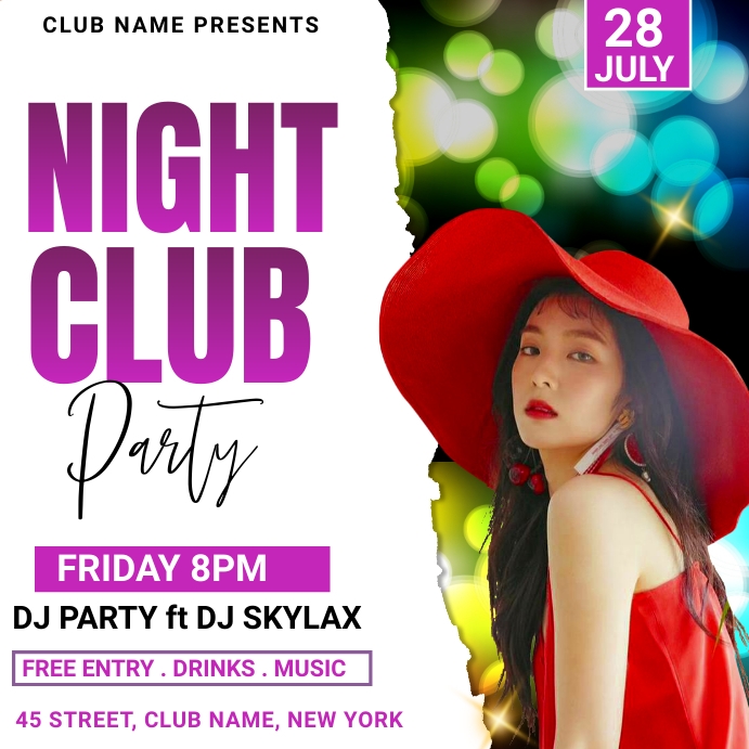 NIGHT CLUB PARTY Template | PosterMyWall