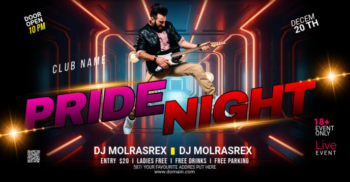 Night Club Party Facebook Group cover Template | PosterMyWall