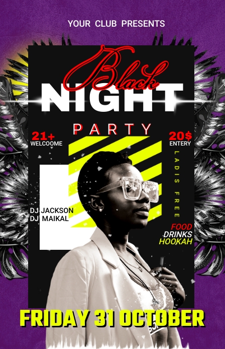 night club party flyer ad design Template | PosterMyWall