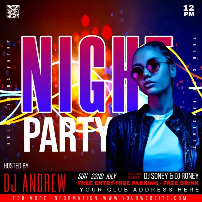 Night Club Party Instagram Post Template | PosterMyWall