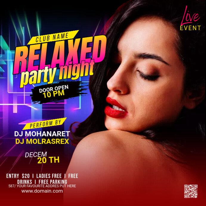 Night Club Party Instagram Post Template | PosterMyWall