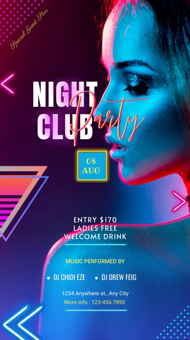 Night Club Party Instagram story Template | PosterMyWall