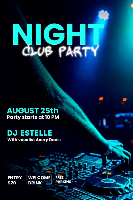 Night Club Party Poster Template | PosterMyWall