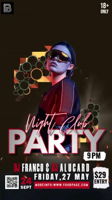 Plantilla de Night Club Party Video | PosterMyWall