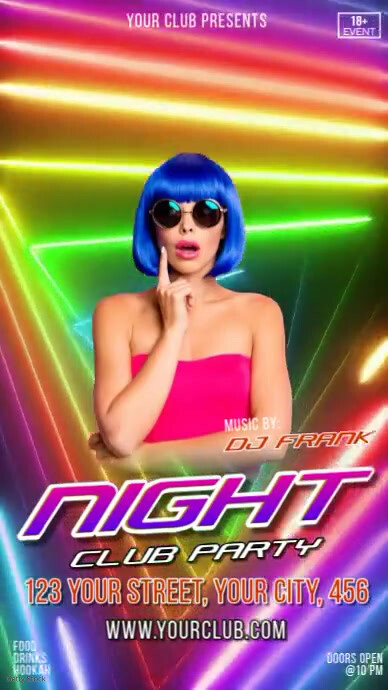 Plantilla de Night Club Party Video | PosterMyWall