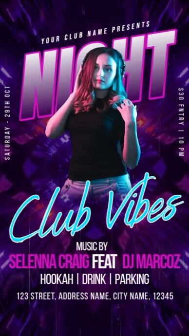 Plantilla de Night Club Party Video | PosterMyWall