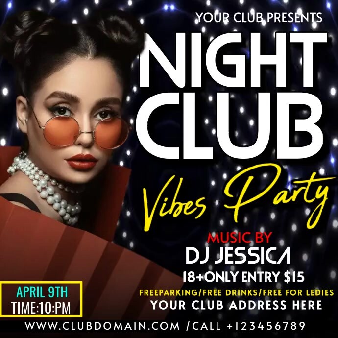 Plantilla de NIGHT CLUB VIBES PARTY | PosterMyWall